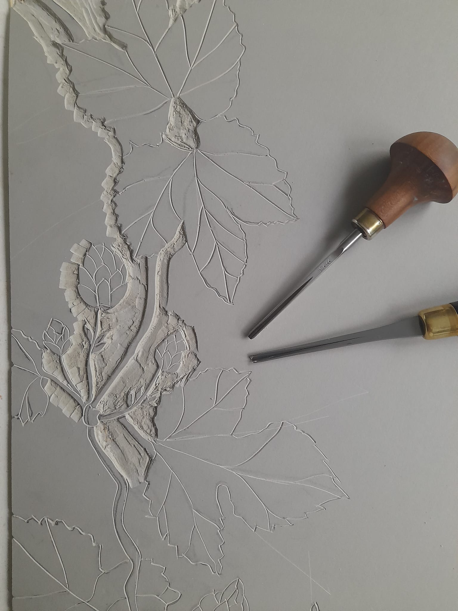linogravure Maryse Martin- Lelievre – Collectif Créatif Conflanais
